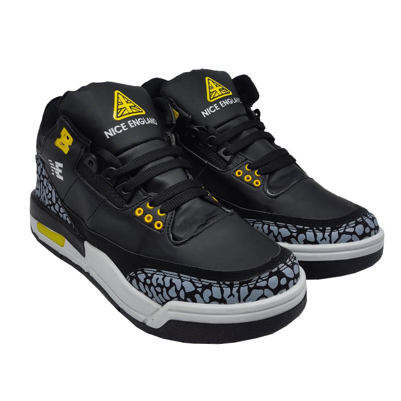 Tenis Nice England 8031 Negro Amarillo Hombre Correr Botita Basketball