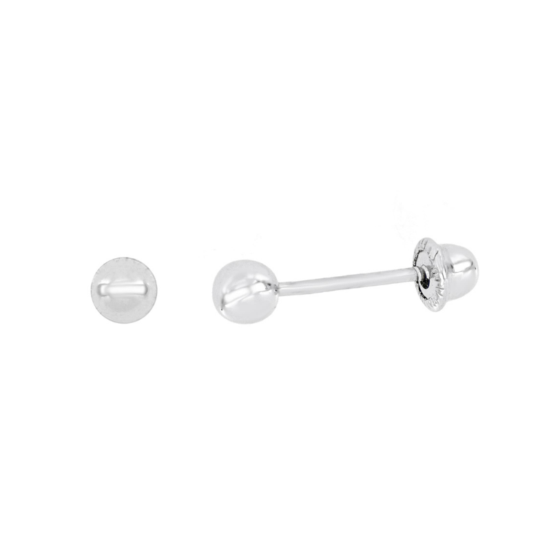 Aretes Dormilonas Authshine Oro blanco 14 kilates 2mm mujer