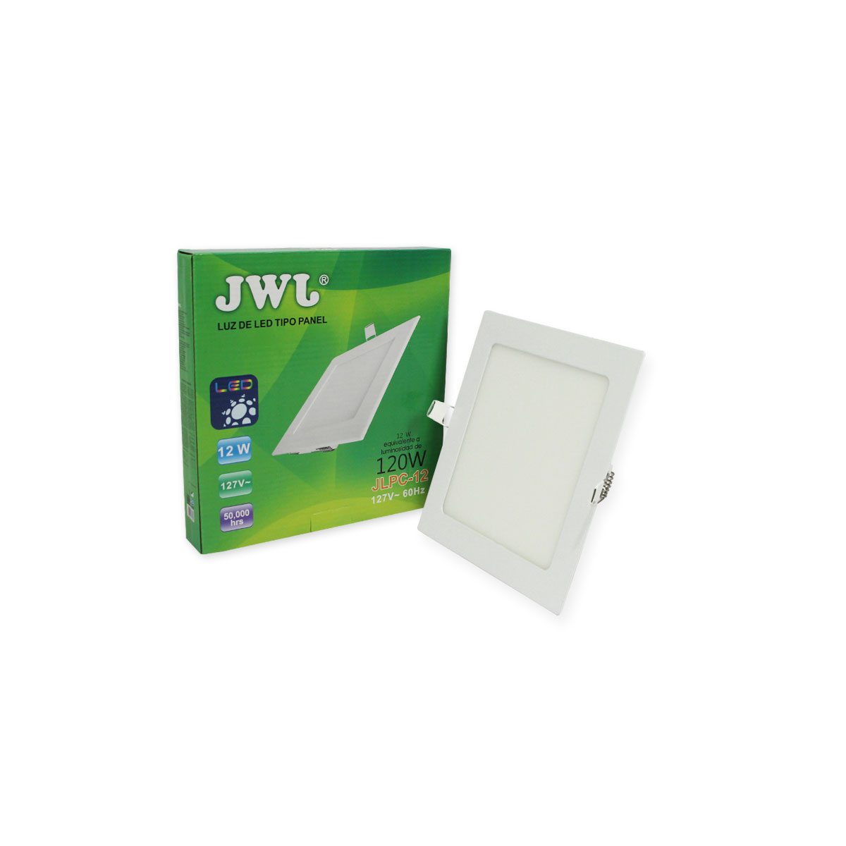 Lampara led de empotrar cuadrada luz blanca 12w marca jwj