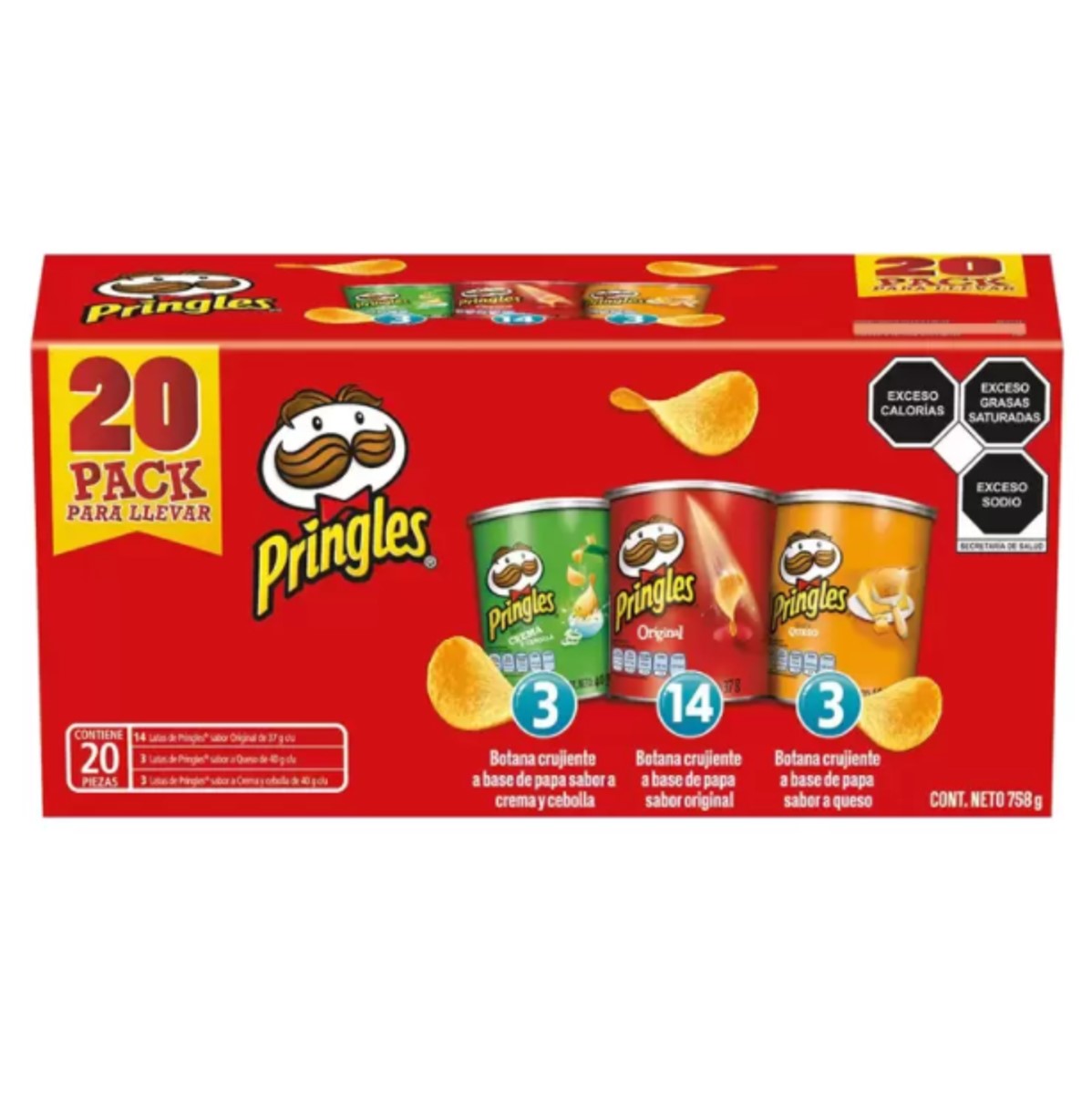 Pringles Papas Surtidas 20 Pzas