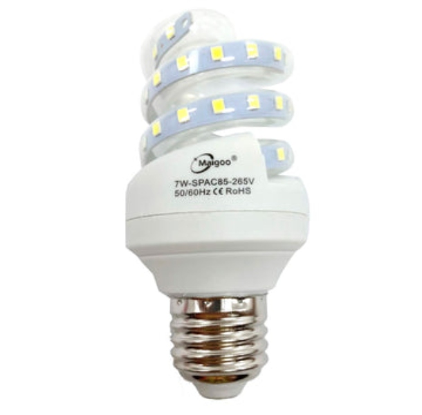 Foco Led Espiral 7 Watts Maigoo Mgls7 Luz Blanca MG01001