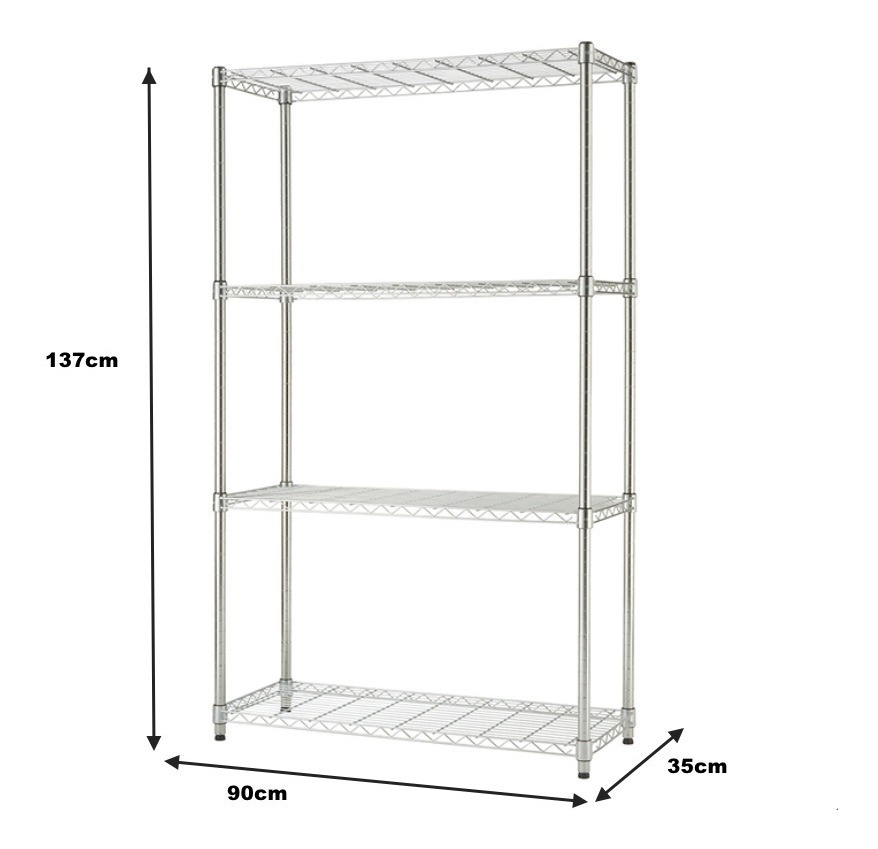 Estante De Alambre De 4 Repisas Trinity 1900508