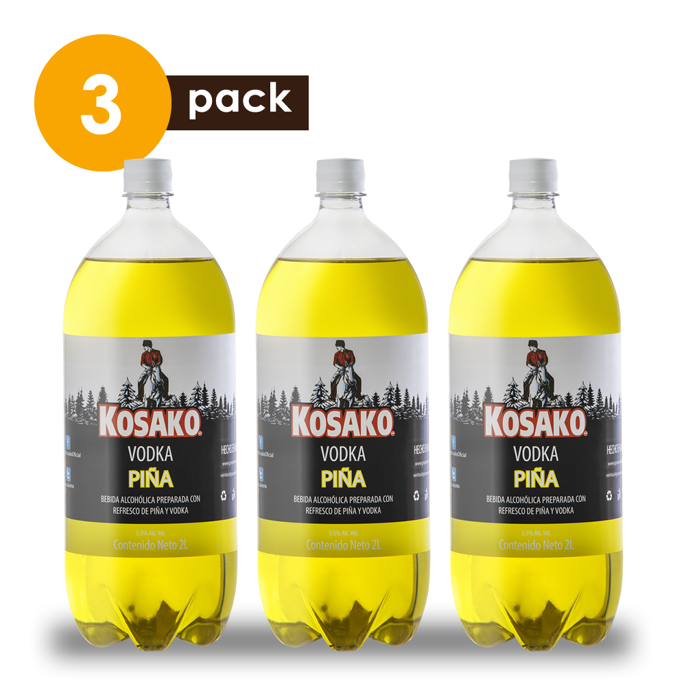 Vodka Kosako Piña 2 litros 3 Pack