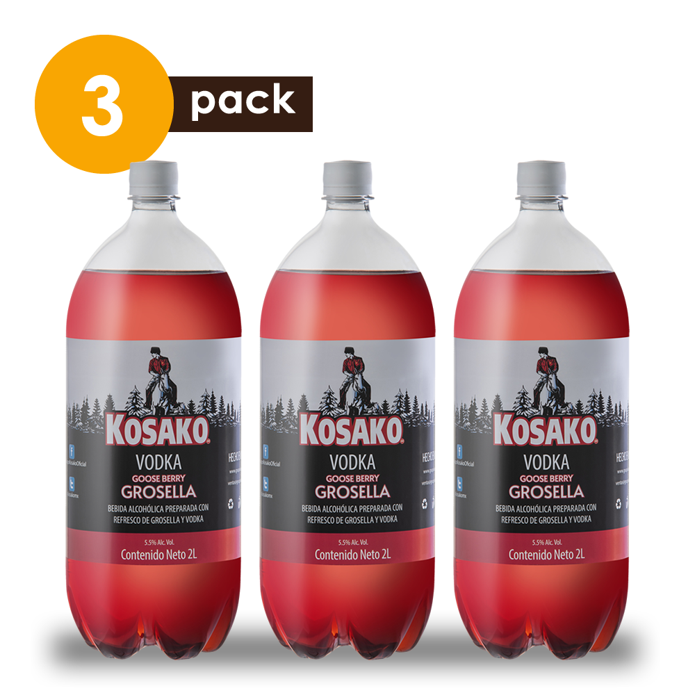 Vodka Kosako Grosella 2 litros 3 Pack