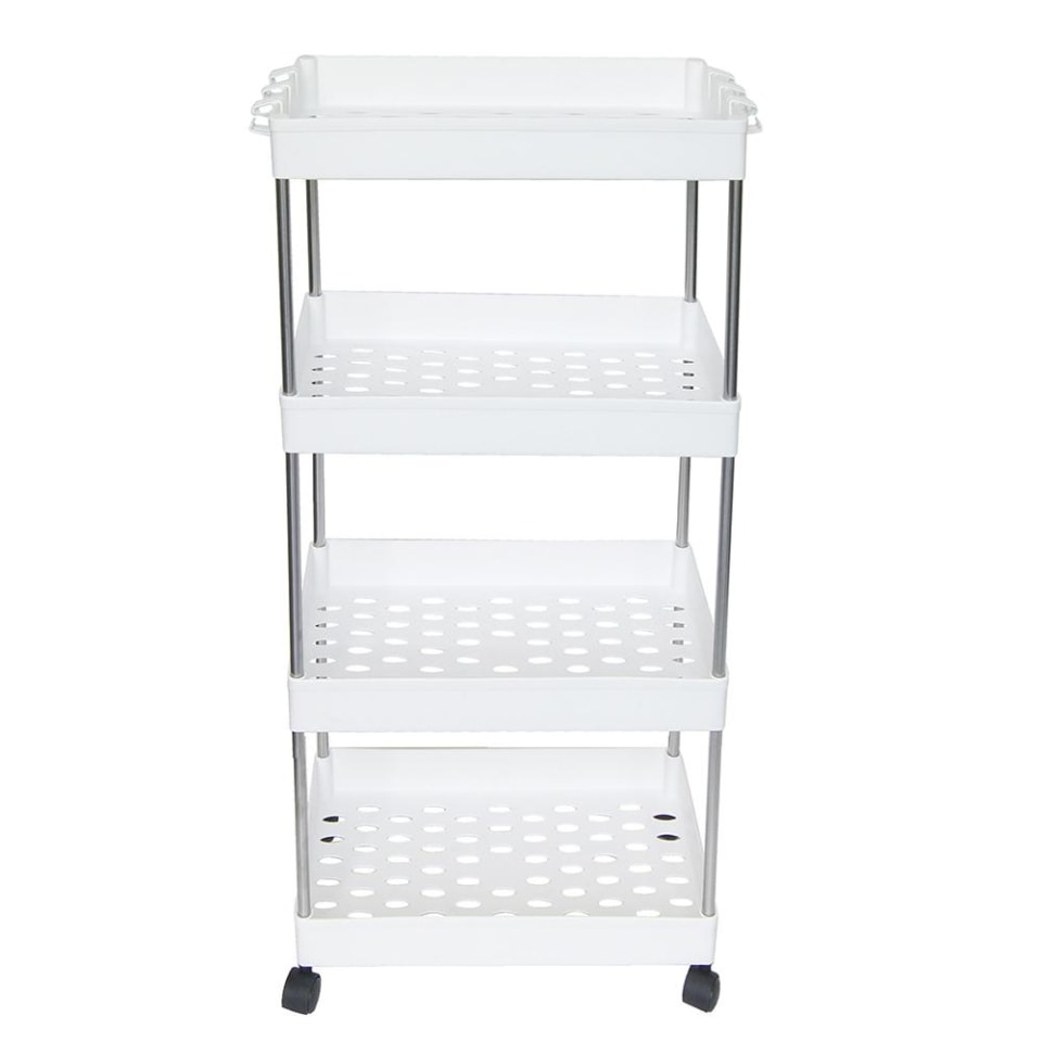Carrito con Ruedas 4 Niveles Blanco