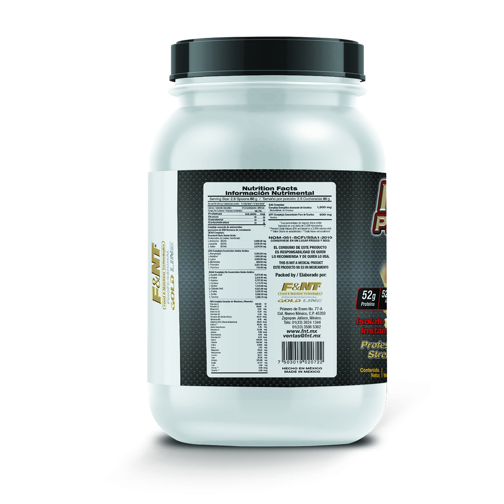 Isolate Protein & Amino Zero Carb 1,500 Gr Sabor Fresas con crema F&nt