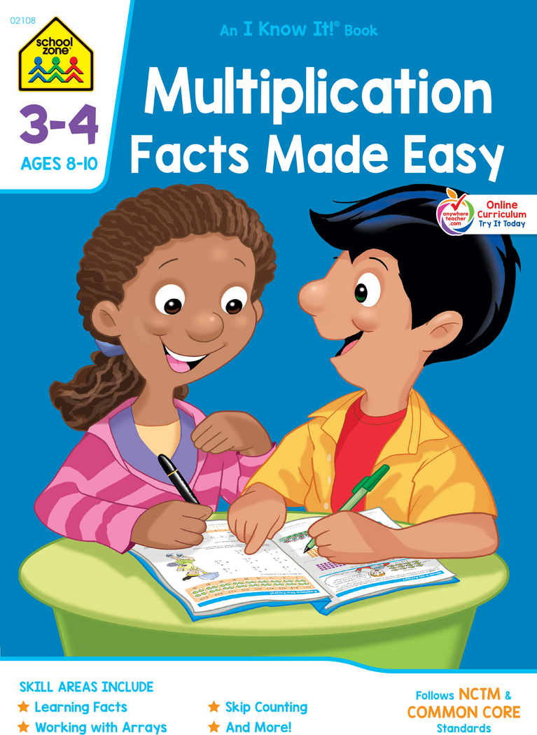 Cuaderno Multiplication Facts Made Easy Grades 3-4 Workbook