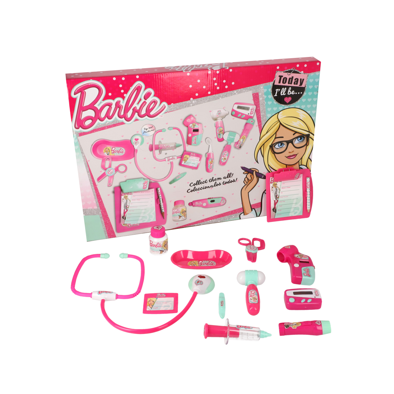 Barbie Set Doctora con estetoscopio 12 accesorios D124 Mattel 6 a 12 años