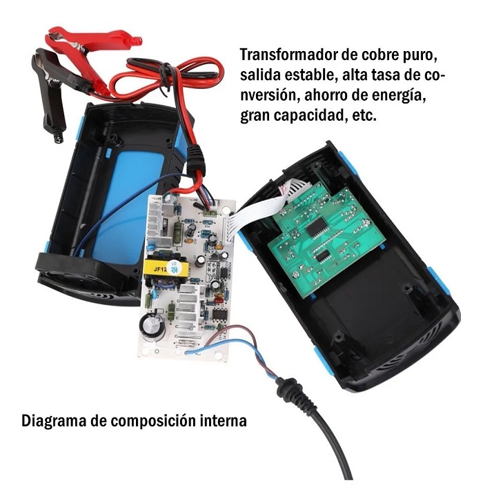 Cargador auto bateria Azul 12 v