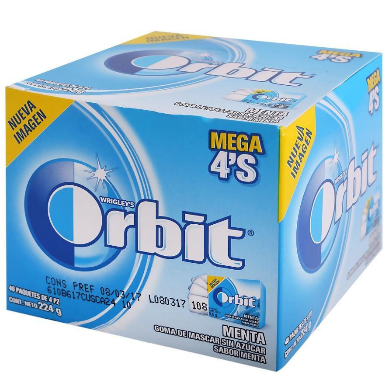CHICLE ORBIT MENTA 40 PIEZAS