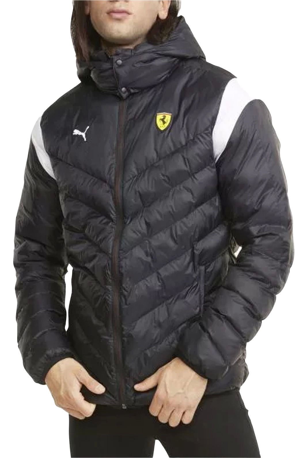 CHAMARRA PUMA SCUDERIA FERRARI RACE T7 ECOLITE NEGRA CON BLANCO (531655-01)