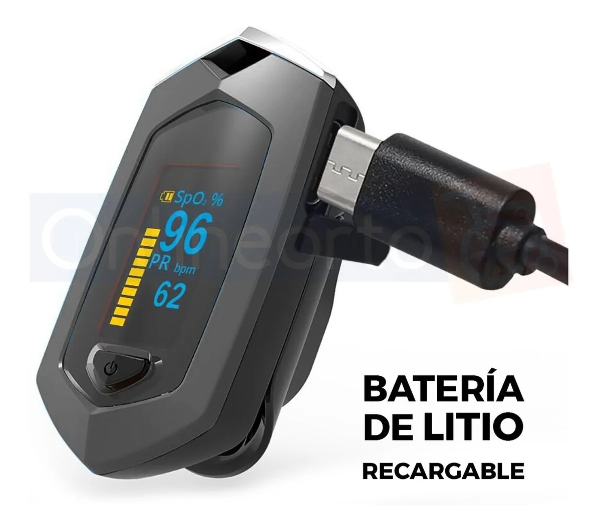 Oxímetro Digital Pulso Dedo Mediglob Ng100 Recargable Usb
