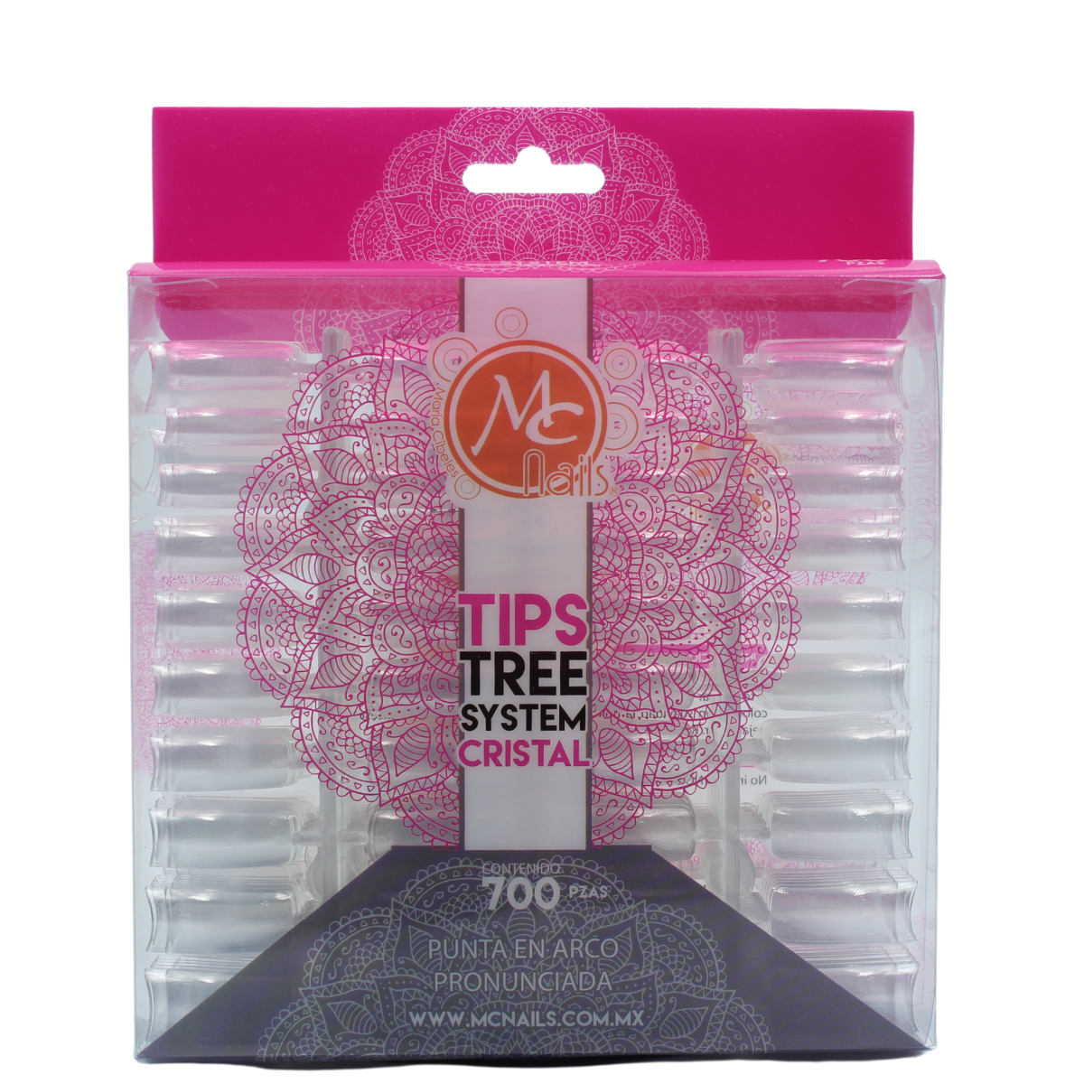 Mc Nails Tips Curva C 700 Piezas Cristal