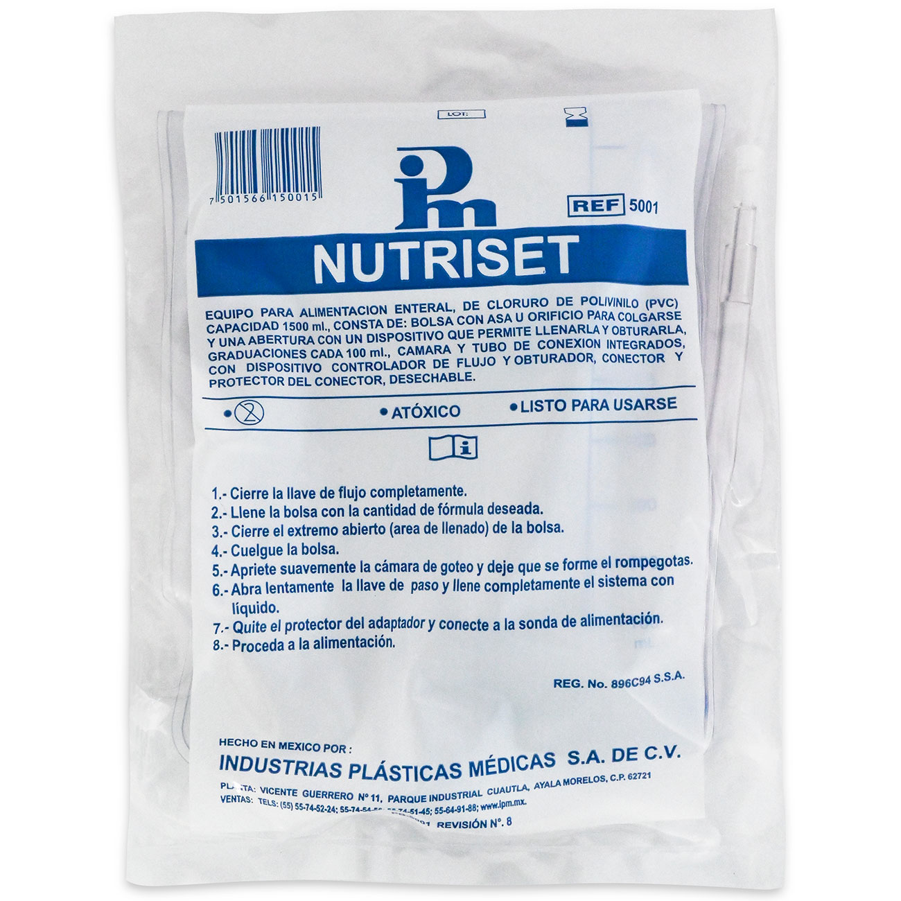 Bolsa De Alimentación Enteral Nutriset 1500ml kit de 10 piezas