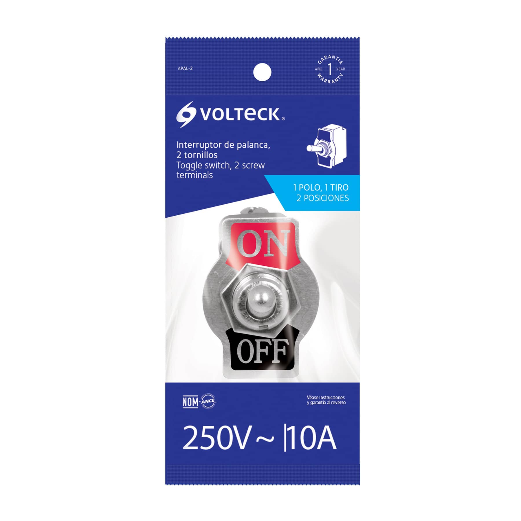 APAGADOR DE PALANCA 2 TORNILLOS VOLTECK 46442