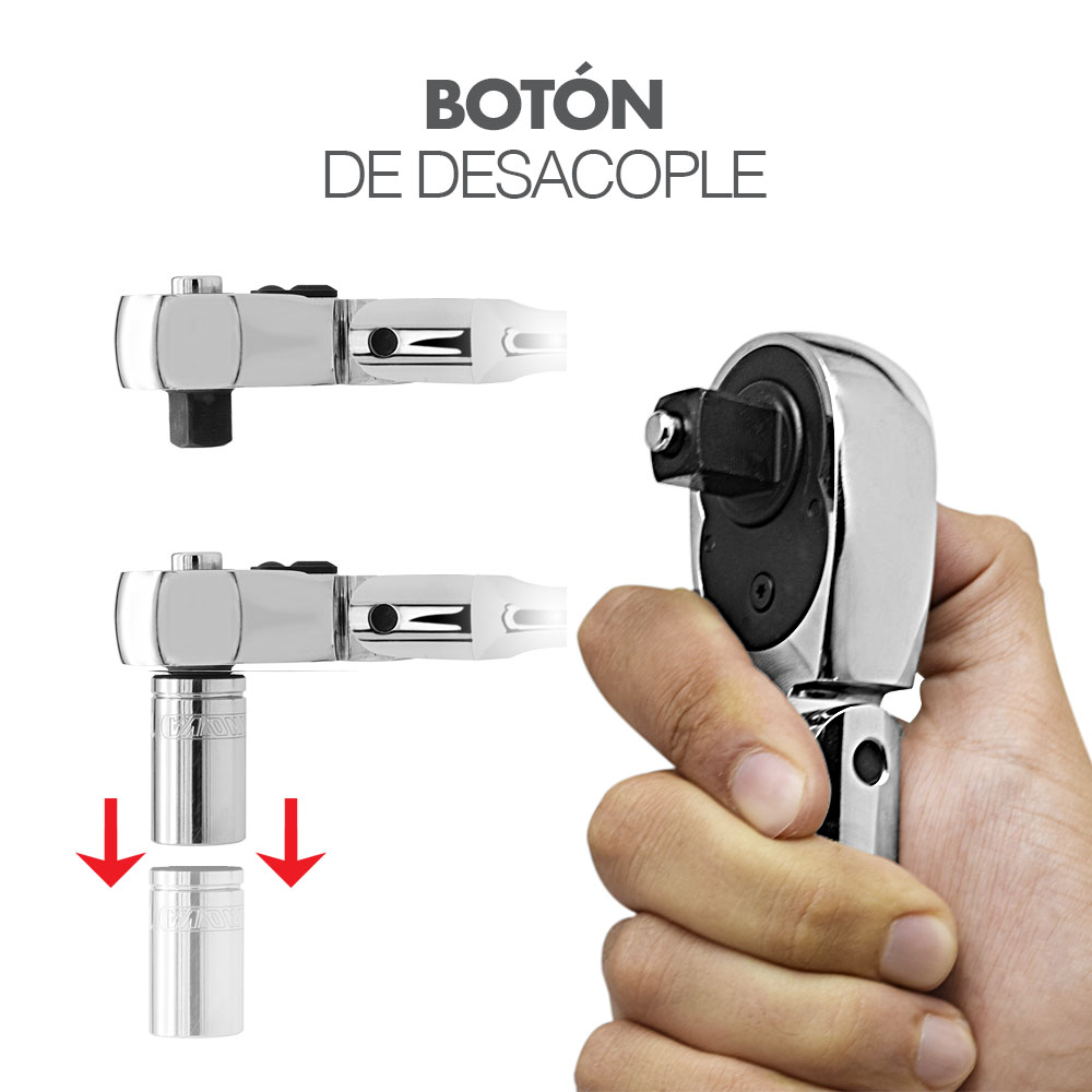 Knova Matraca Flexible con Extensión reversible profesional 3/8" con ...