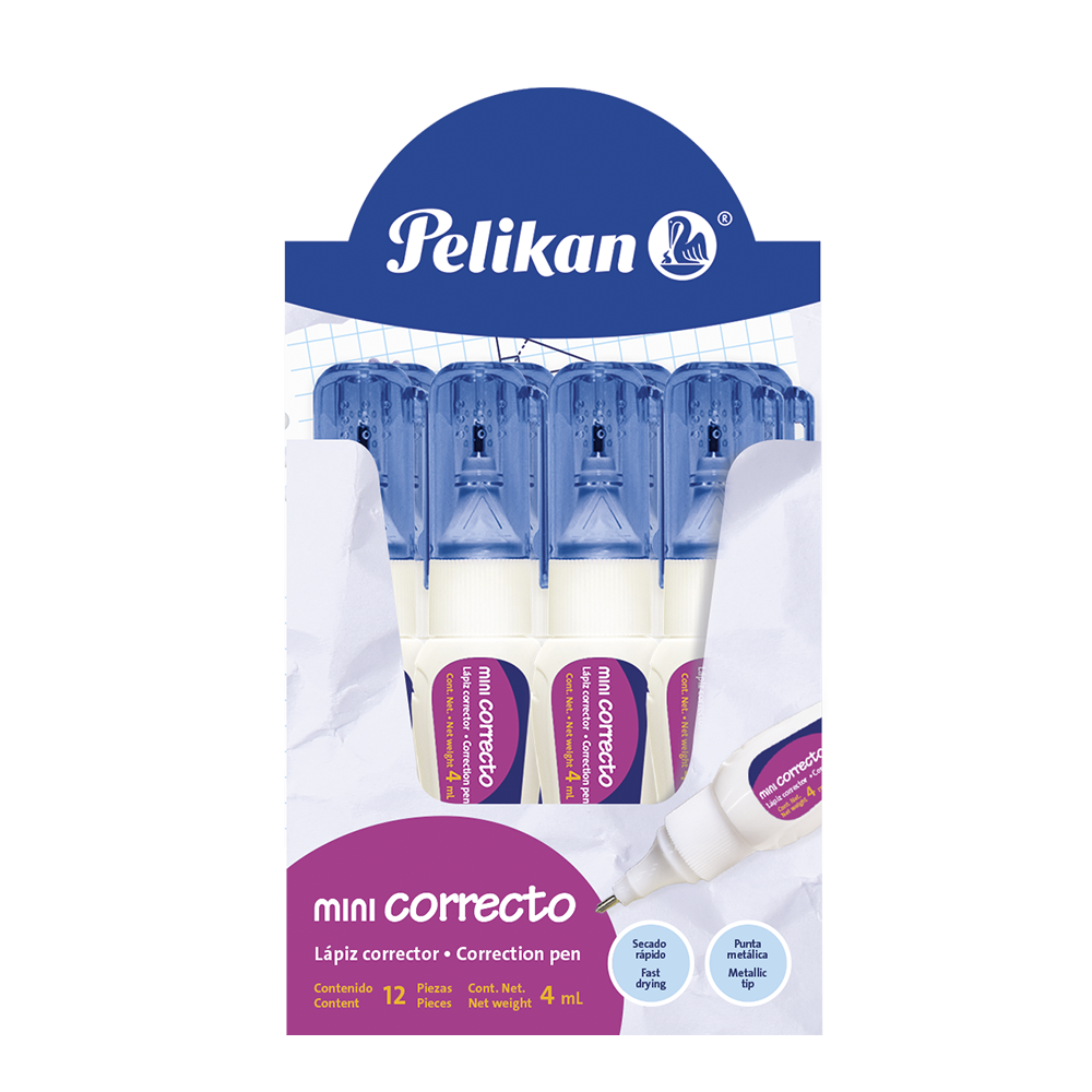 Mini Corrector Líquido Pelikan 4ml Caja con 12 piezas