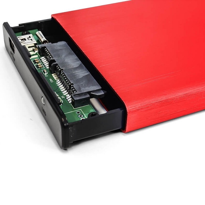 Enclosure Para Disco Duro 2.5 Vorago HDD-201-RD SATA a USB 3.0 Rojo.
