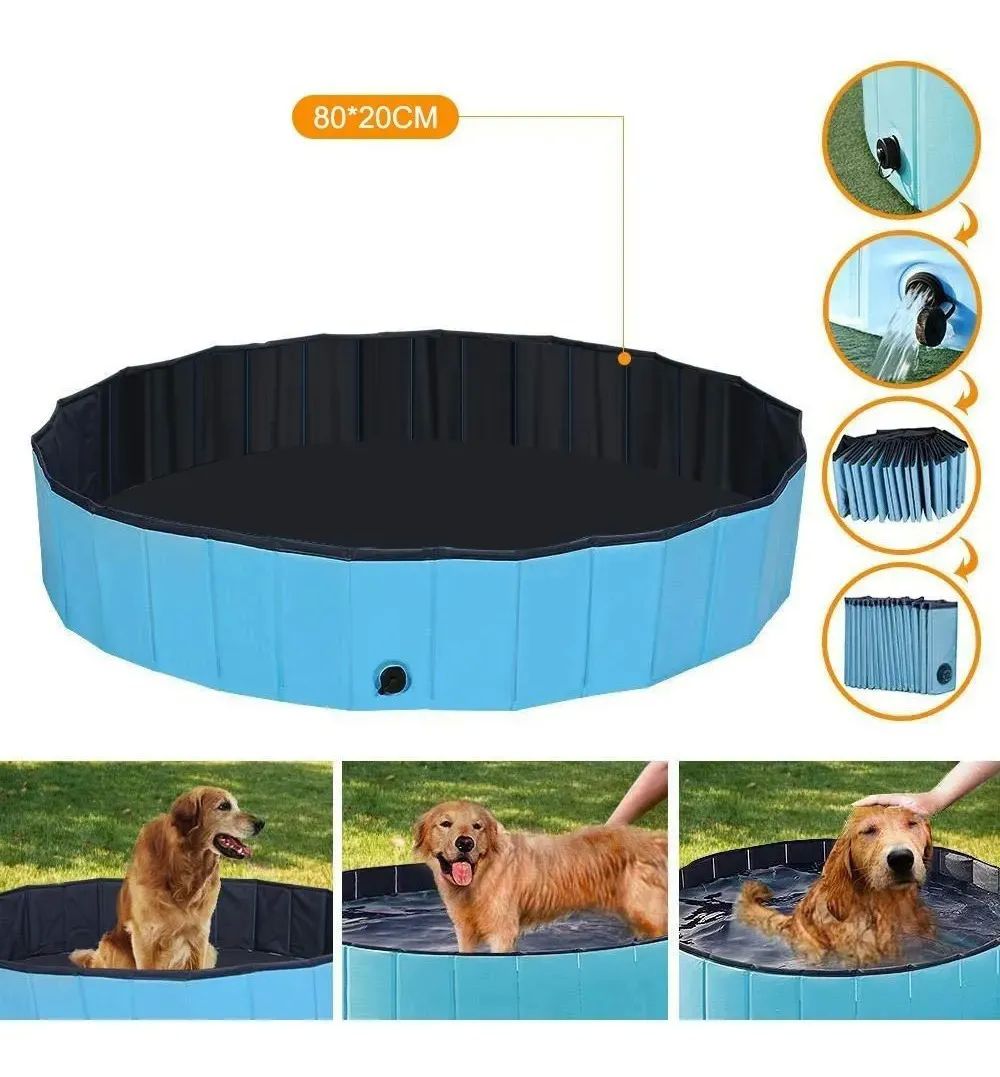 Alberca Plegable Piscina Perro Mascota Bañera Baño 80x20 Cm