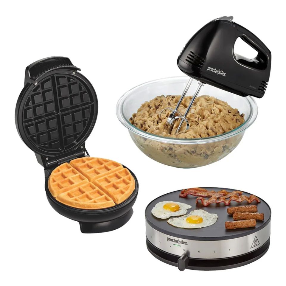 Combo Máquina para Crepas+ Waflera + Batidora de mano Hamilton Beach