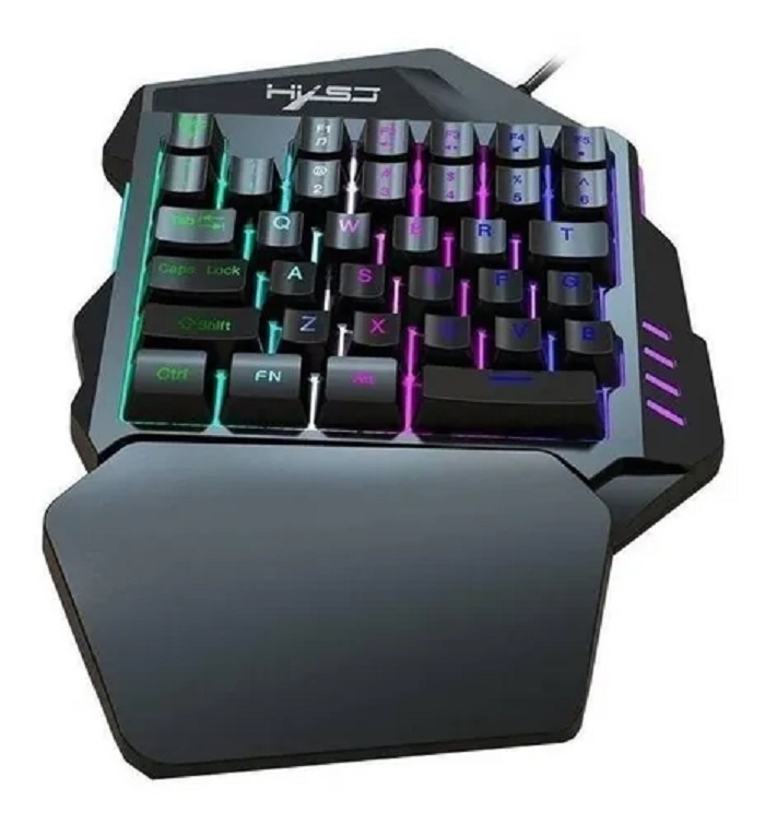 Teclado Gamer Blue Color Negro Con Luz