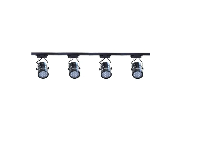 Lampara Riel Led 7w Kit 4 Lamparas Negro O Blanco Luz Neutra