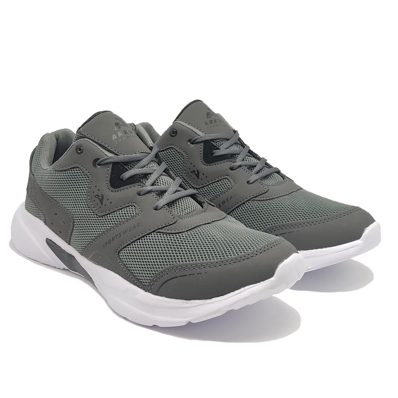 Tenis Arkwyn 015 Gris Oxford Negro Hombre Running Correr Casuales Ligeros