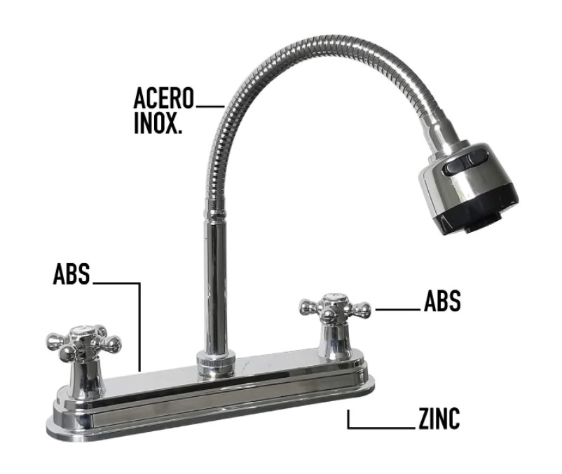 CNX Kit Completo De Tarja Con Mezcladora Flexible Para Cocina