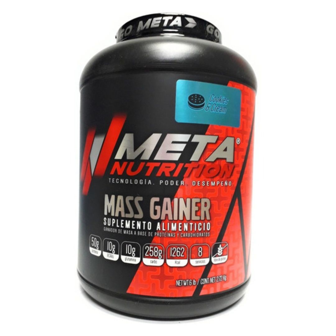 Mass Gainer 6 Lbs Meta Nutrition Sabor Cookies And Cream