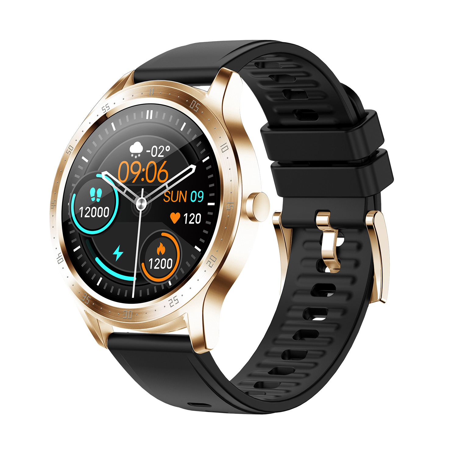 Smartwatch Pro Salud Pantalla Full LED Con Oxímetro Dorado