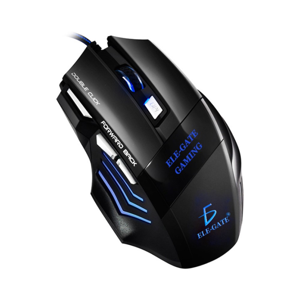 Mouse Gamer Con Luz Led RGB Ele-Gate MO18 Color Negro
