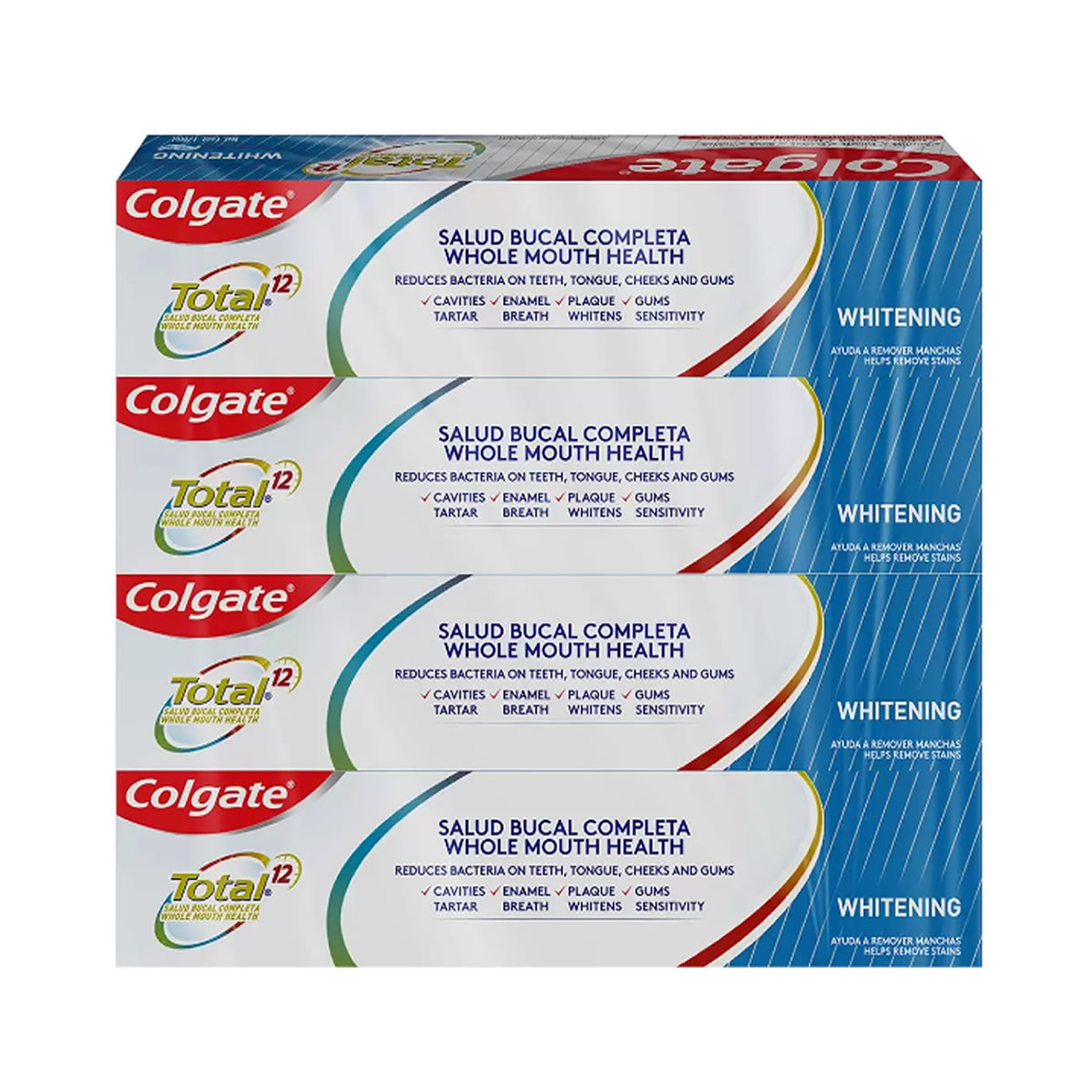 Pasta Dental Colgate Total 12 Whitening 4 pzs de 170 ml c/u