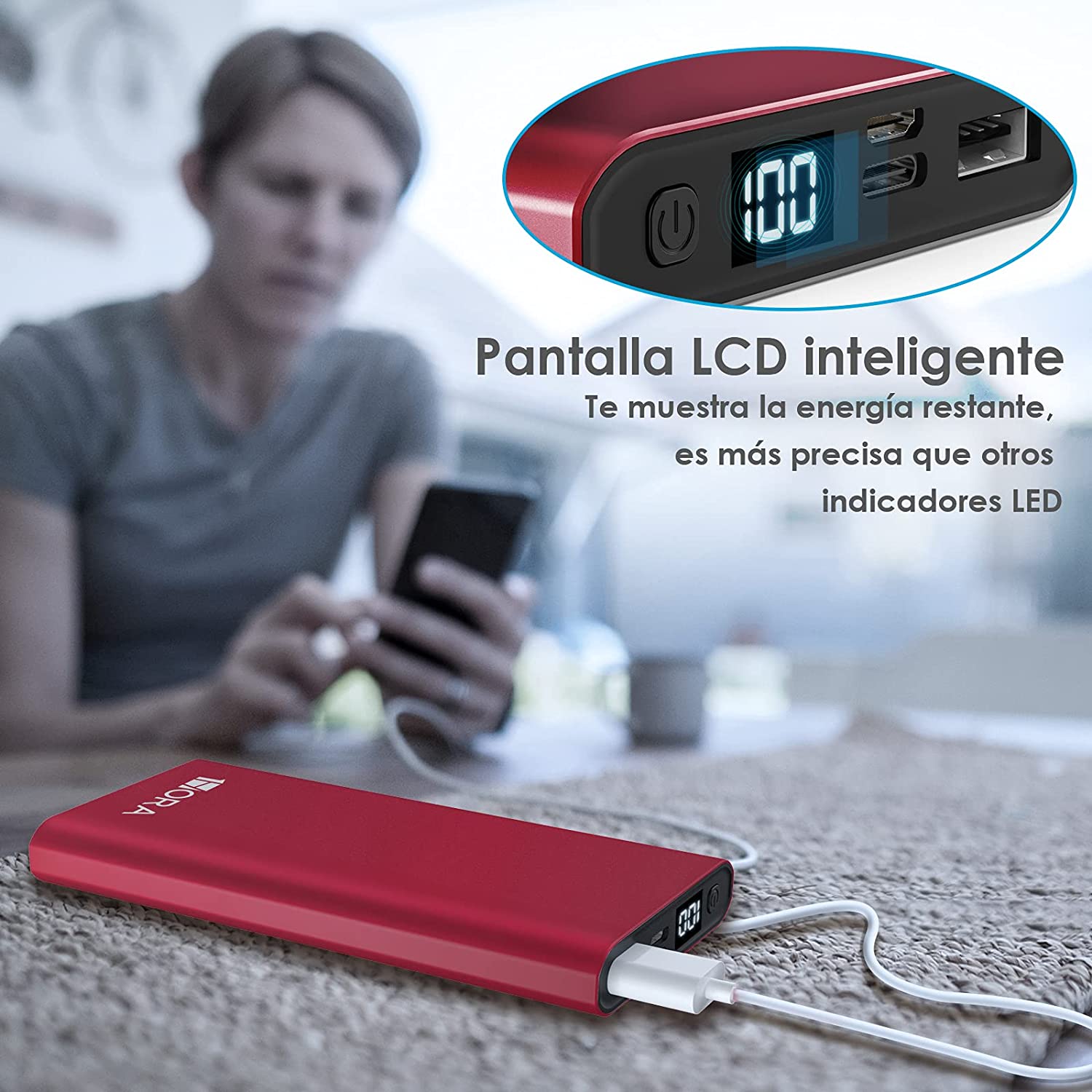 Power Bank de aluminio 10000 mah 1 Hora
