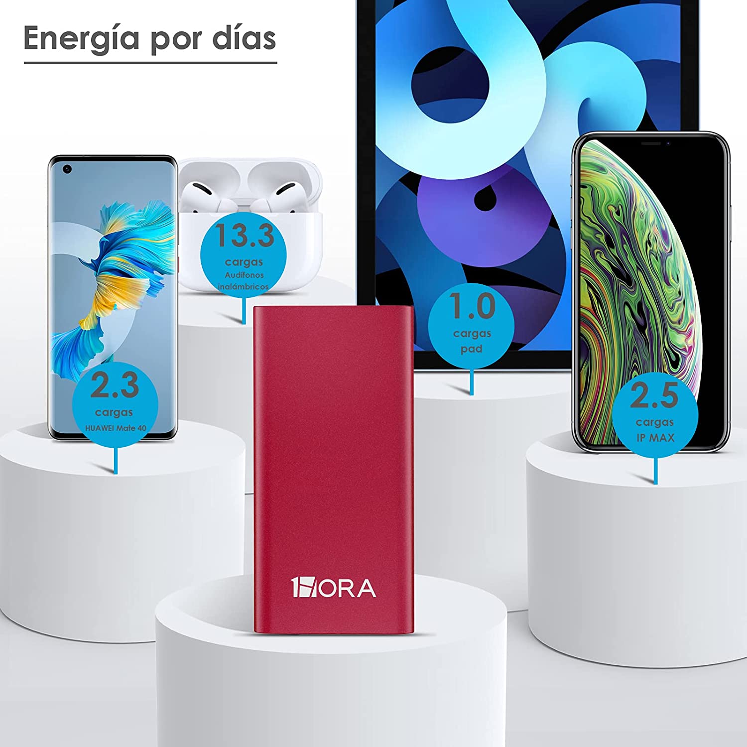 Power Bank de aluminio 10000 mah 1 Hora