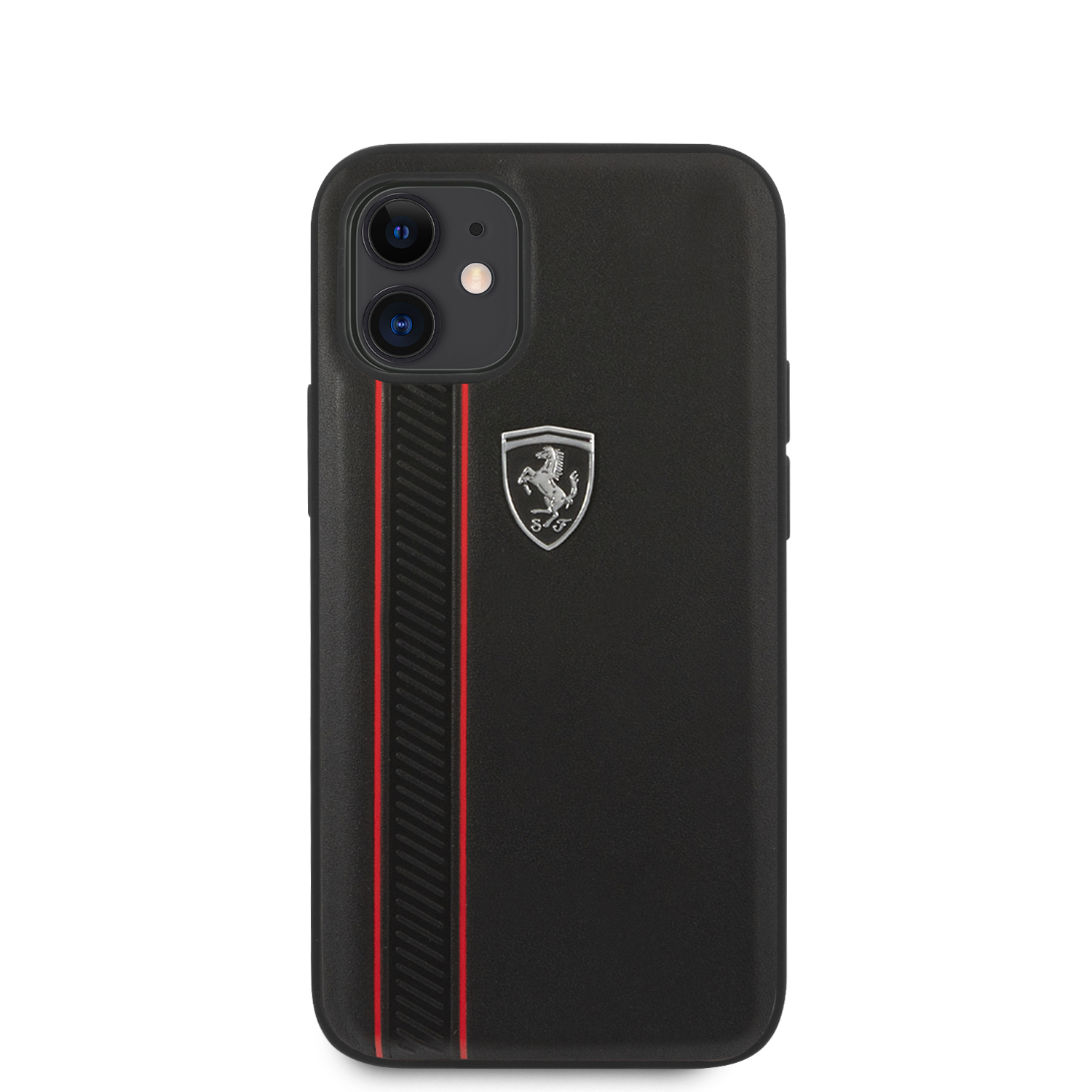 CASE FERRARI PIEL IP12 MINI NEGRO