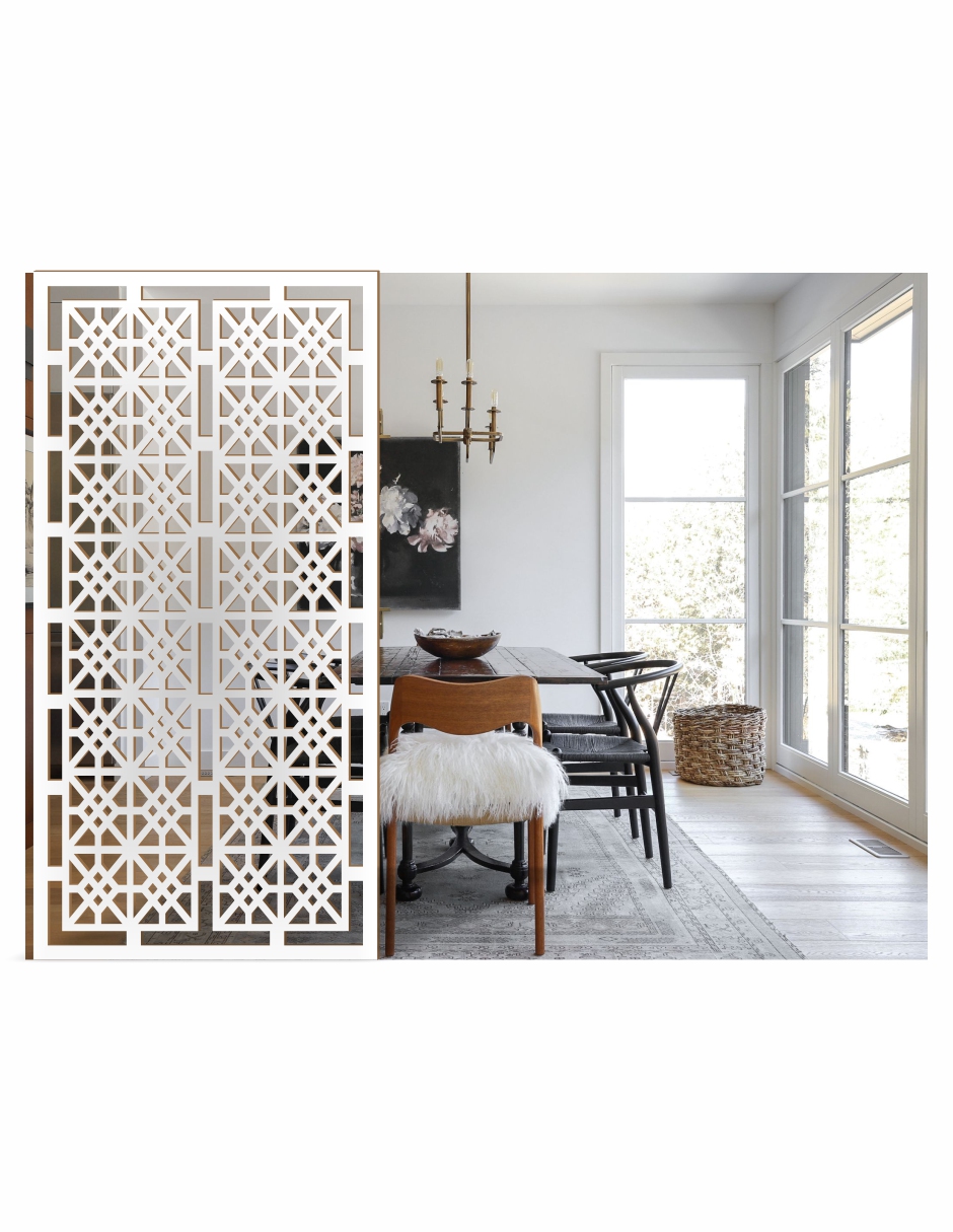 Panel Decorativo Celosía 2.40m X 1.20m Mdf 9mm Blanca