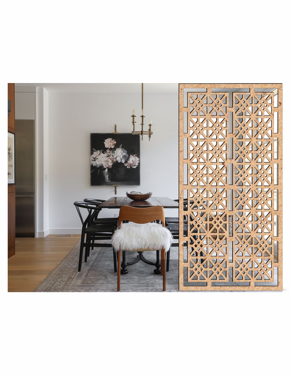 PANEL DECORATIVO CELOSIA MDF 9MM DE 1.20M ANCHO POR 2.40M ALTO