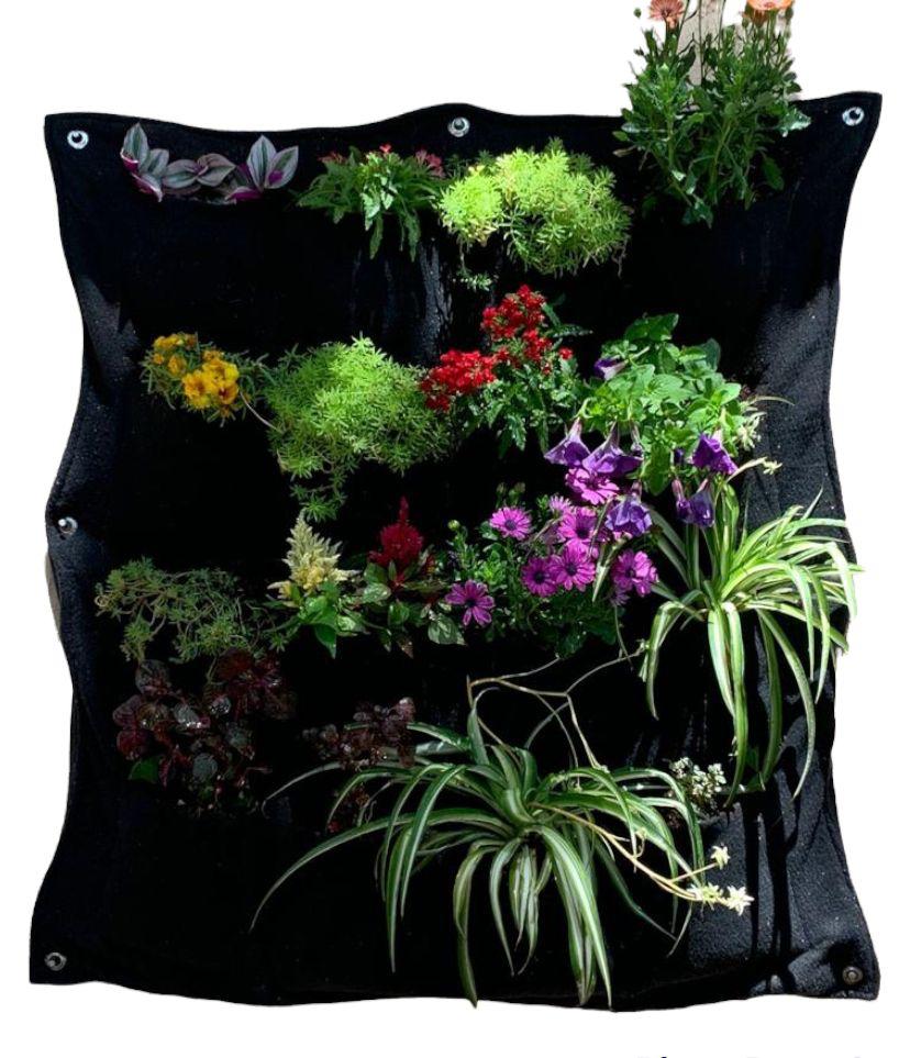 Jardín Vertical O Muro Verde De Geotextil, Con 16 Bolsas