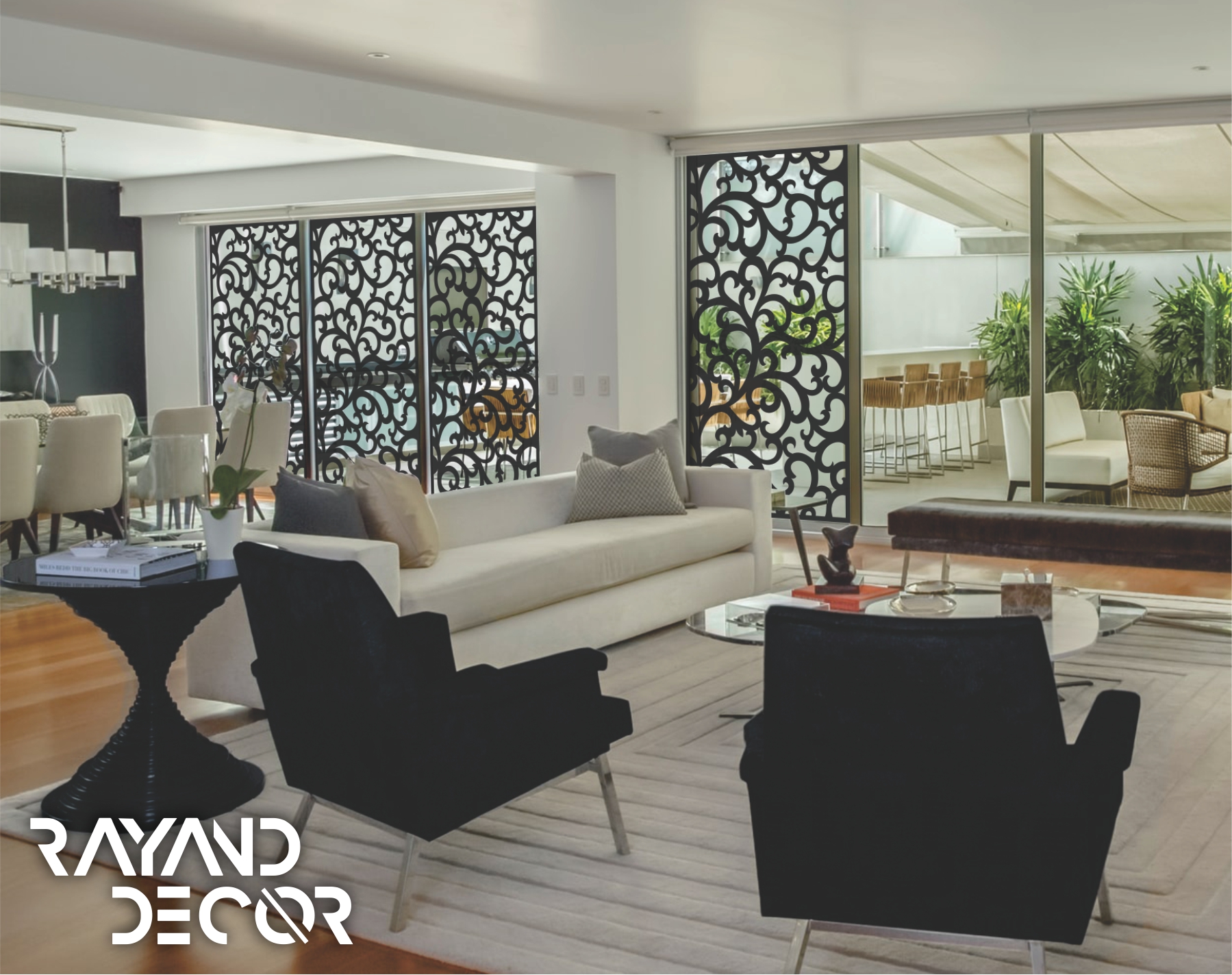 Panel Decorativo Celosía 2.40m X 1.20m Mdf 9mm Negra