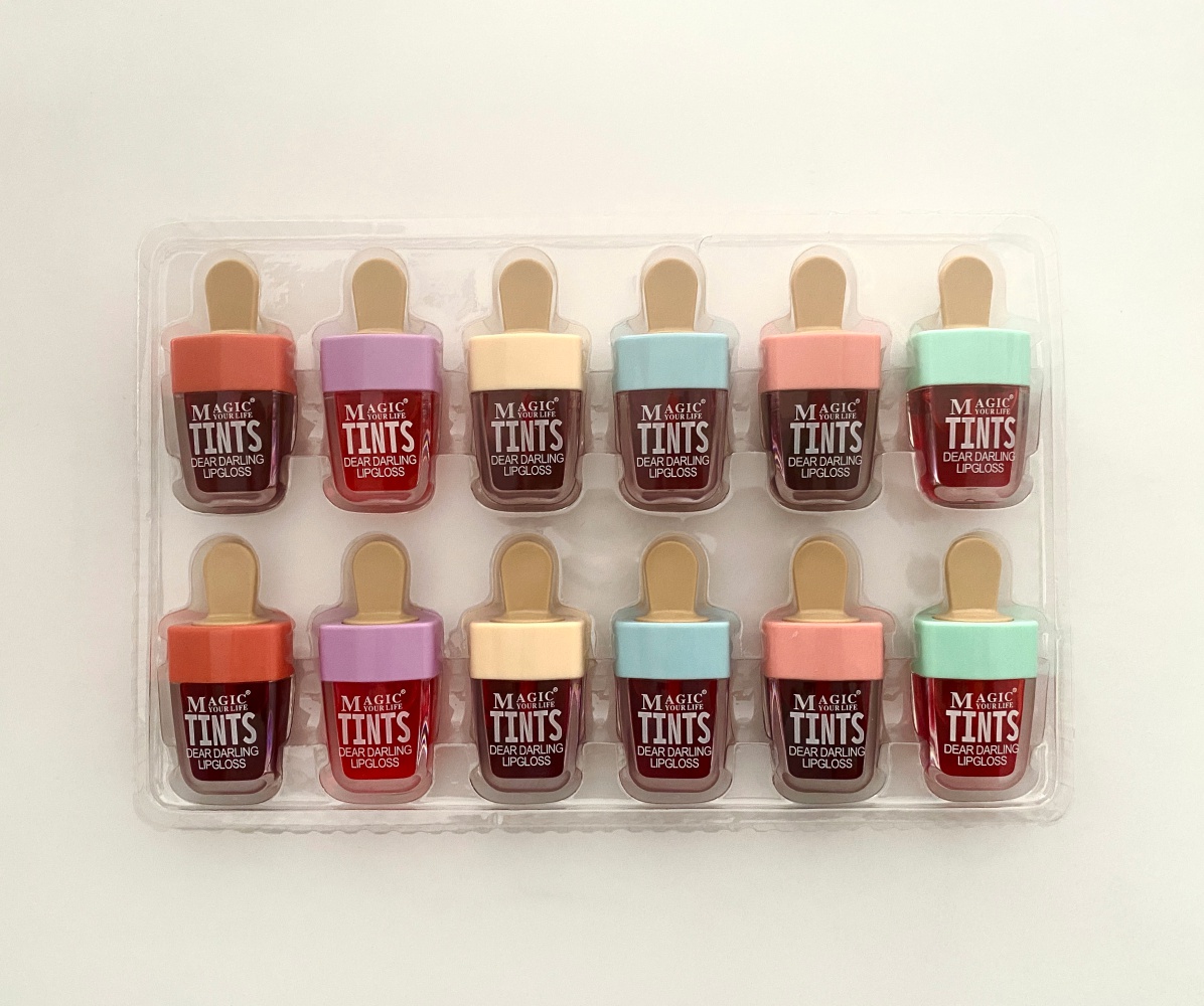 Caja Set De 12 Tintas De Paleta Para Labios Larga Duración