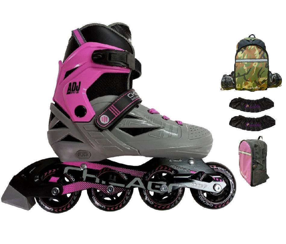 Patines Freeskate Chicago Ajustables con Fundas y Maleta Omniroller de ...