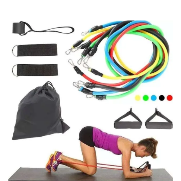 Set De Ligas De Resistencia Para Ejercicio En Casa 11 Pzs