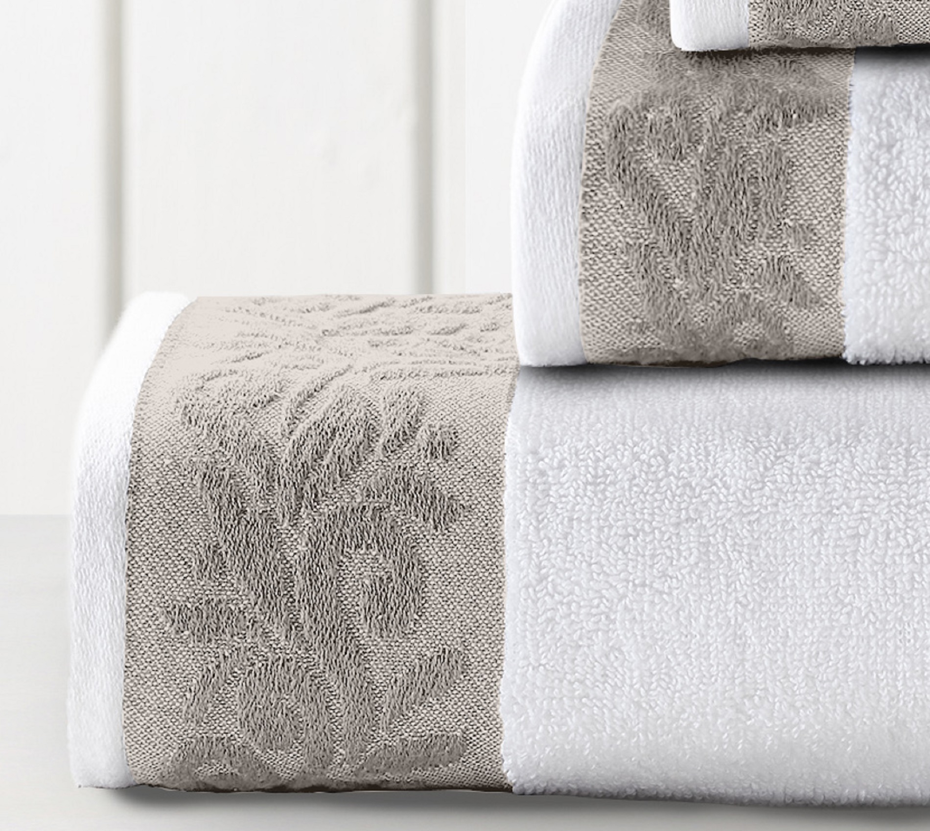 Toallas de Baño 3 pz 100% Algodón Blanco con Borde - Modern Threads