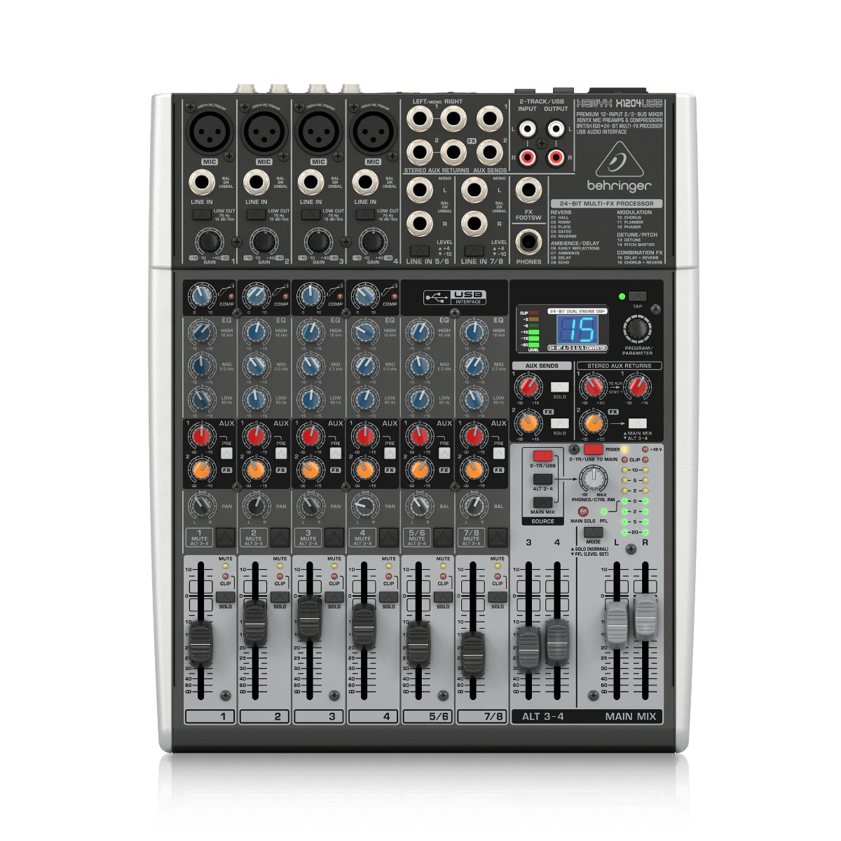 Mezcladora Behringer X1204usb Xenyx 8 Canales efectos