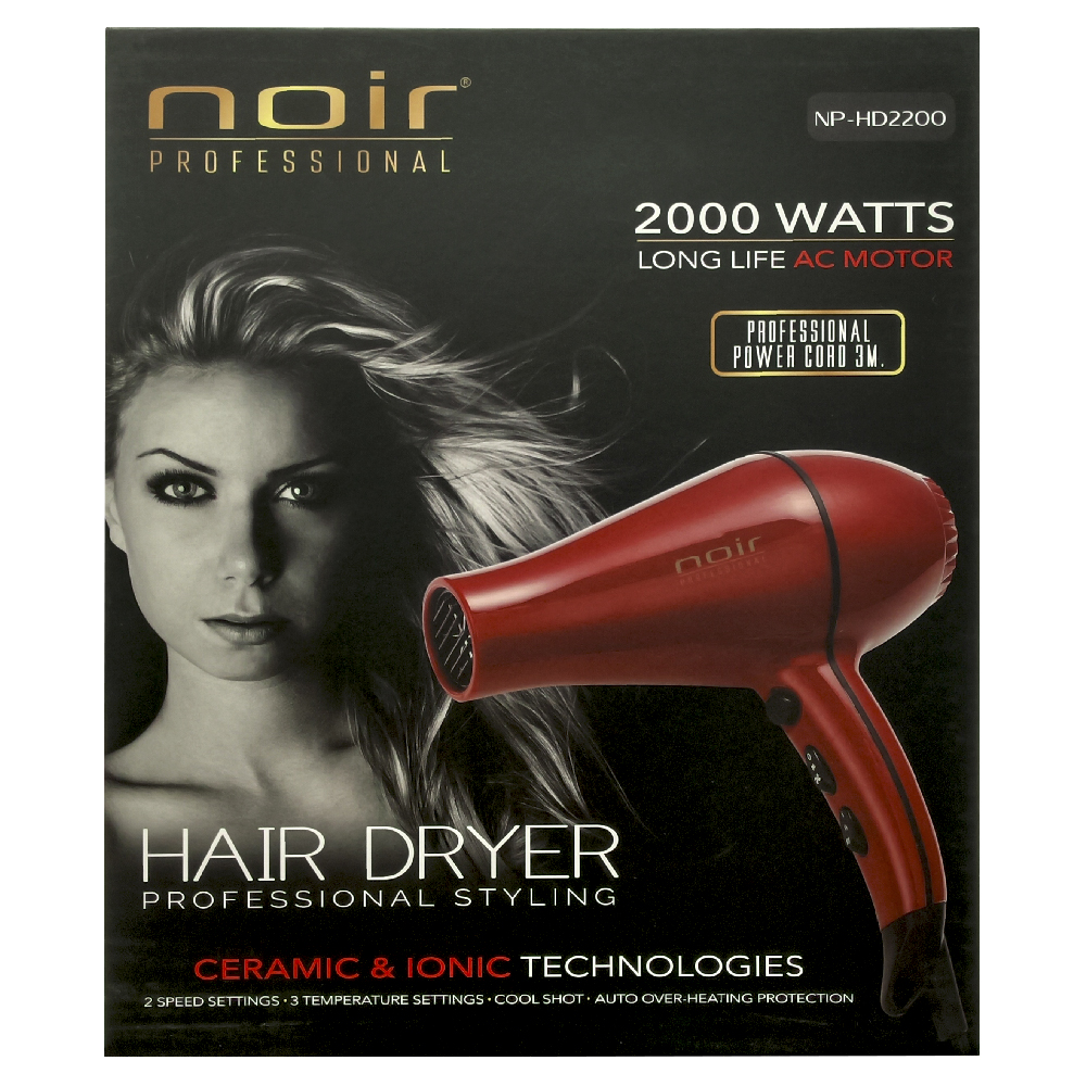 Secadora Profesional De Cabello Noir Pro De 2000w Np-hd2200