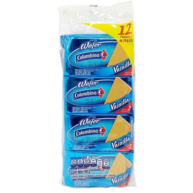 Galleta Wafer Colombina Vainilla 12 Piezas
