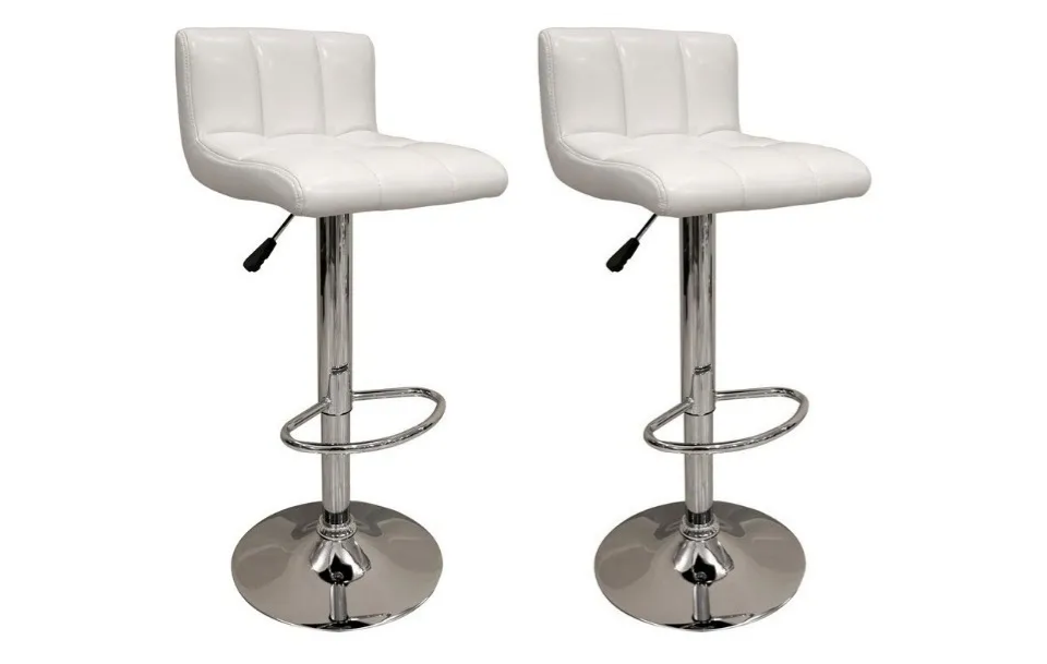 Set De 2 Bancos Altos Ajustable Para Barra Lexy Blanco