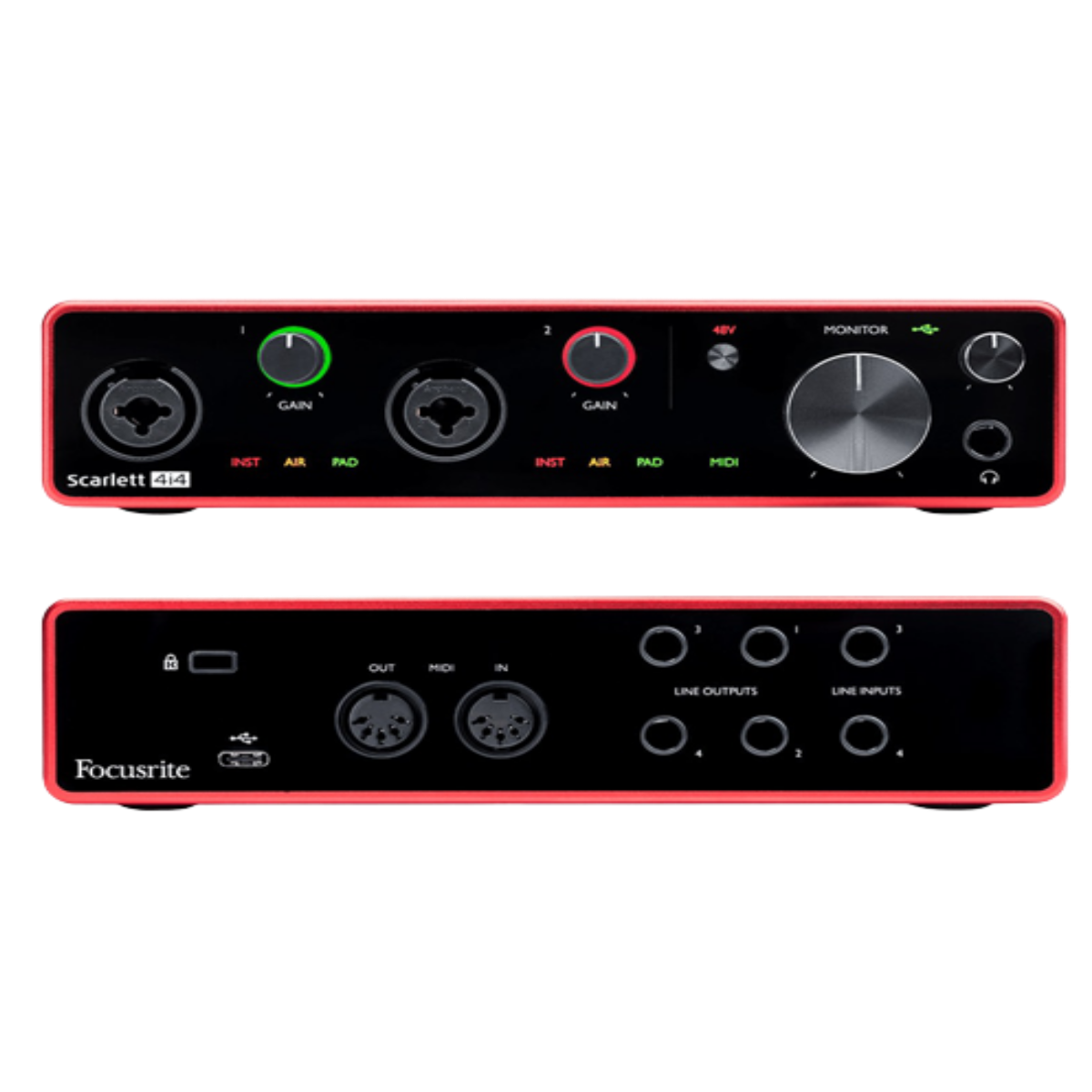 Interface De Audio Focusrite Scarlett 4i4 Canales 3ra Generacion