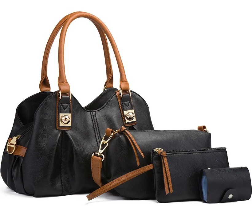 Set 4 Pcs Bolsas Para Mujer de Moda Color Negro