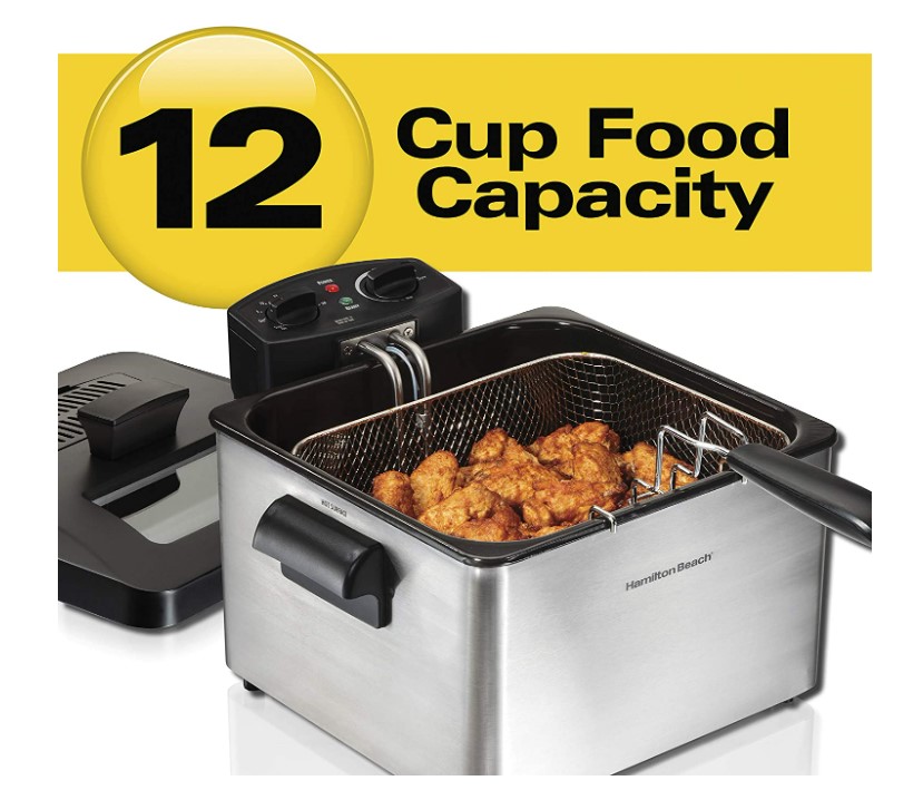 Freidora Eléctrica Hamilton Beach 35034 Plateada Doble Canasta